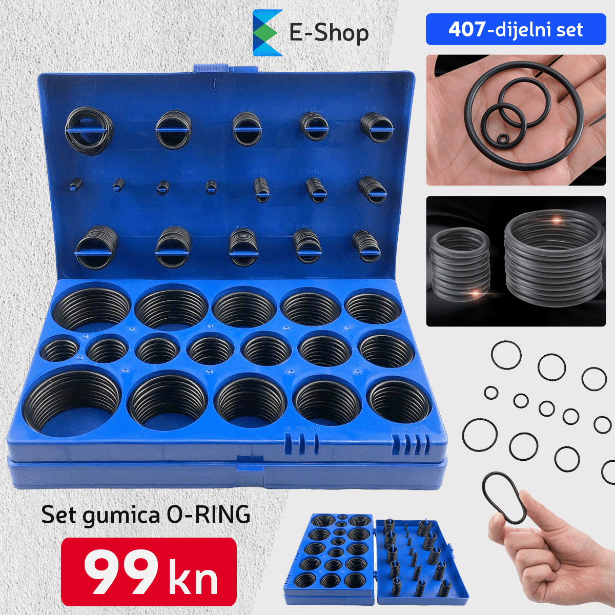 O-RING SET GUMICA 407 KOMADA - E-SHOP HRVATSKA